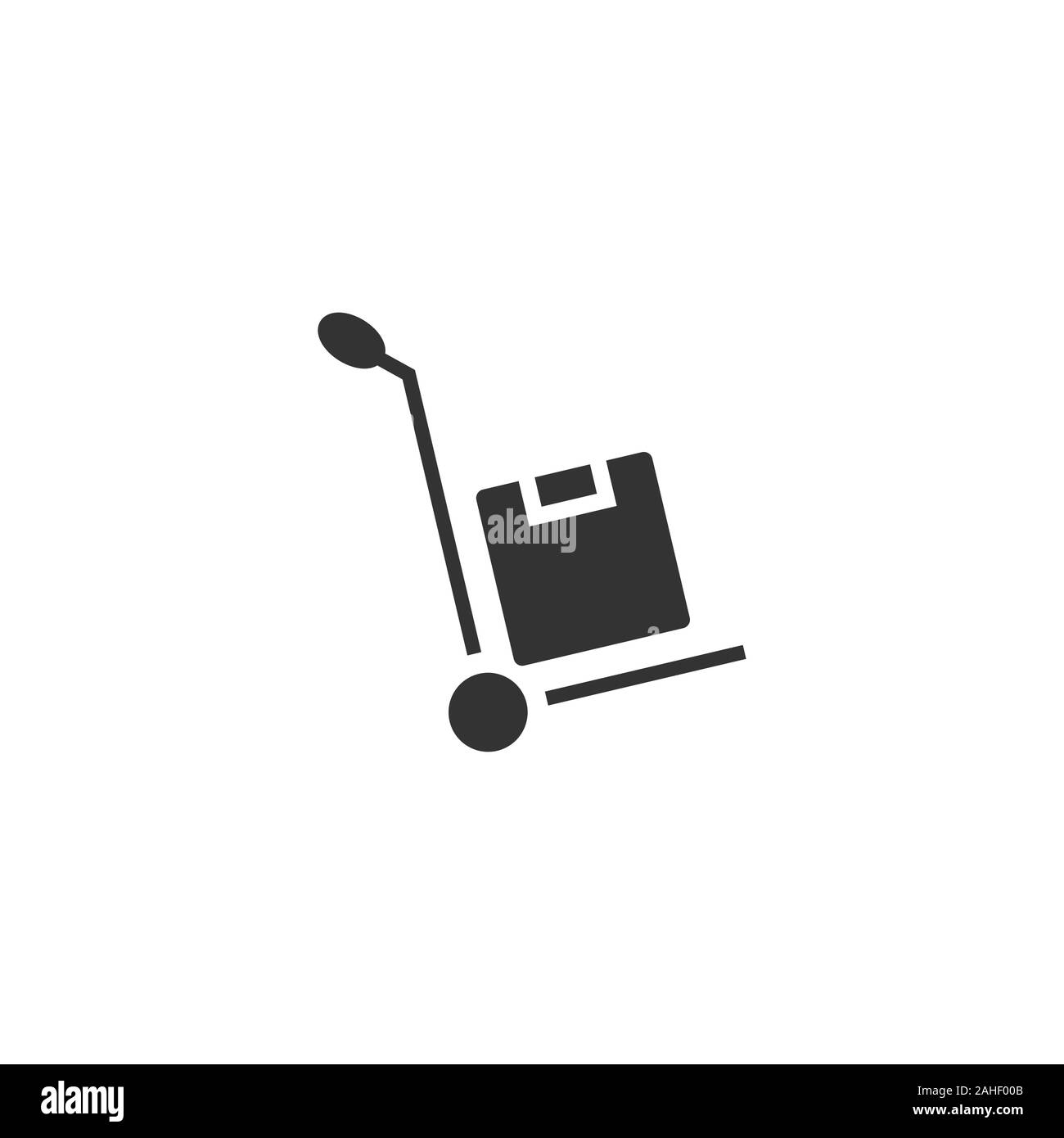 Cargo trolley icon in flat style. Delivery box vector illustration on ...