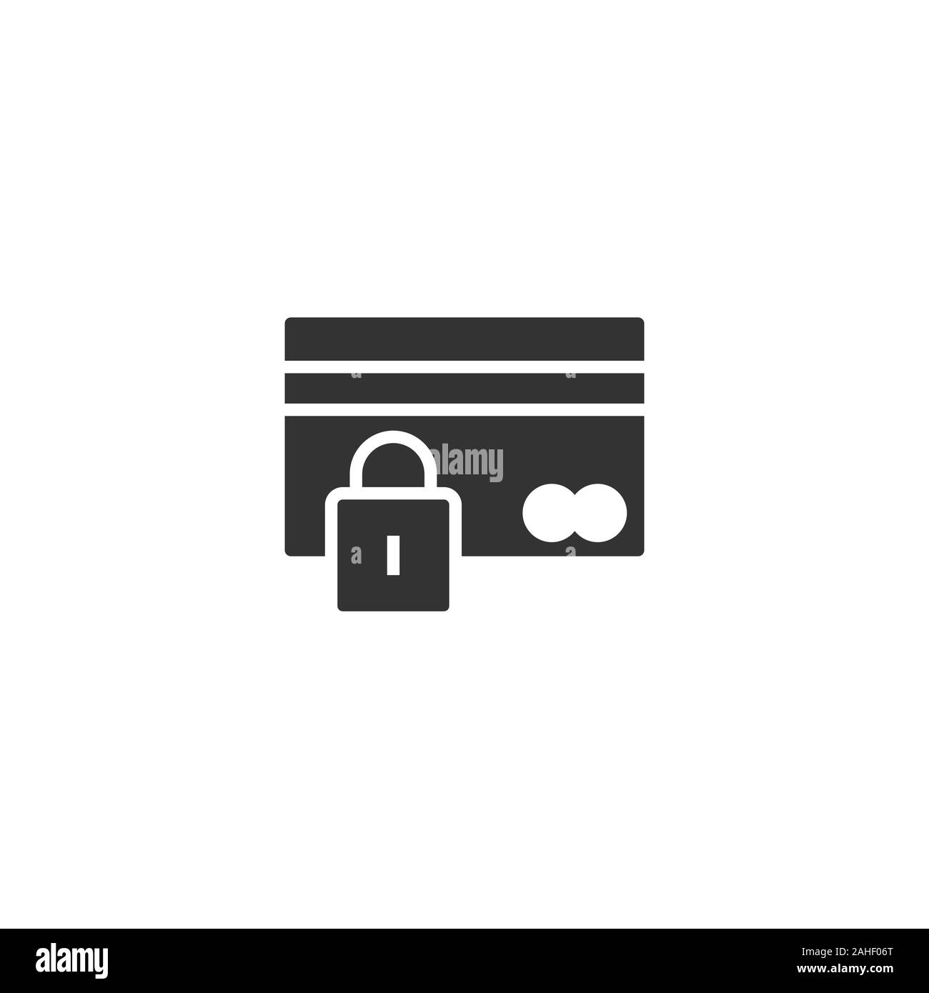 Credit card protection icon in flat style. Safe shopping vector ...