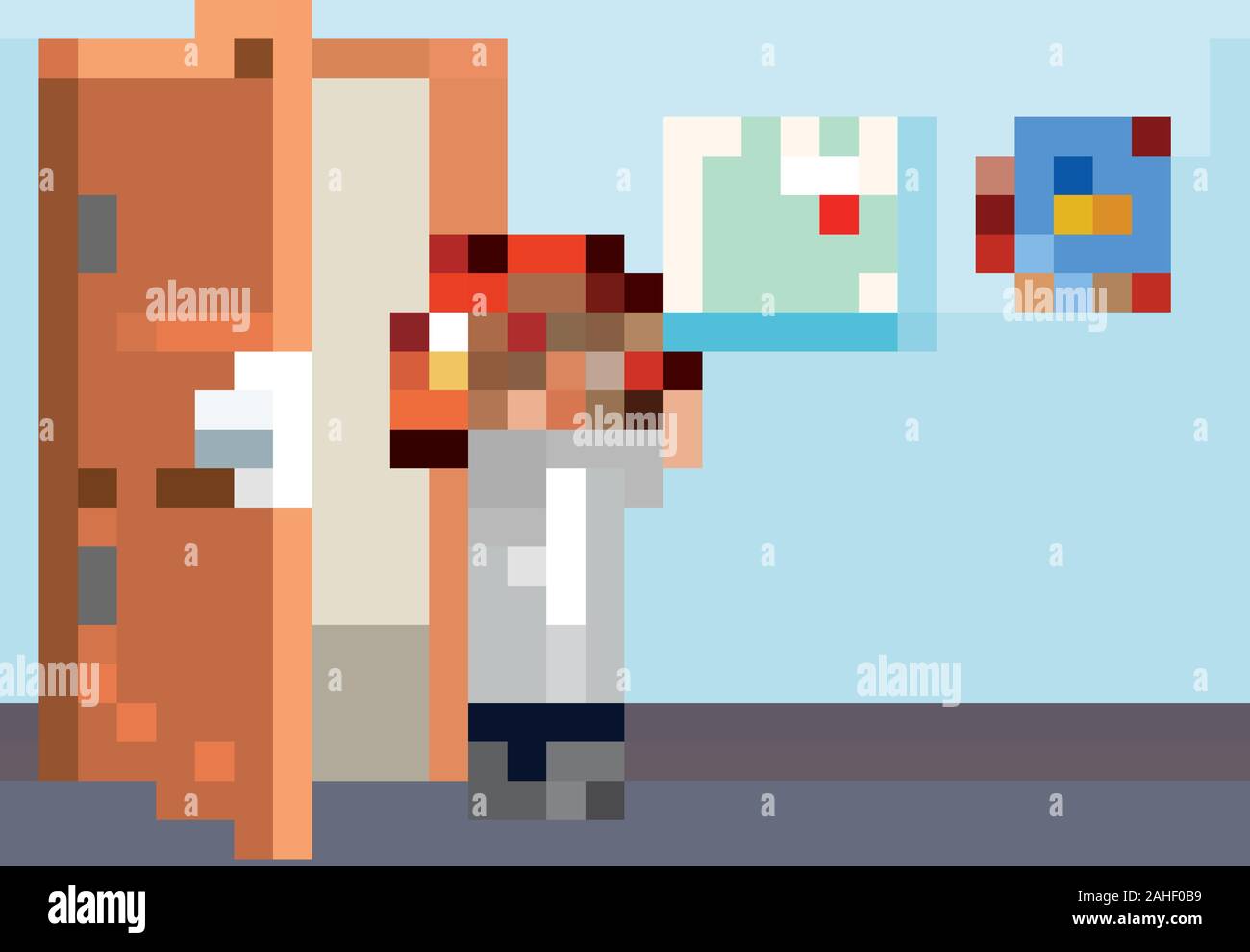 Scientist walking in classroom illustration Stock Vector Image & Art ...