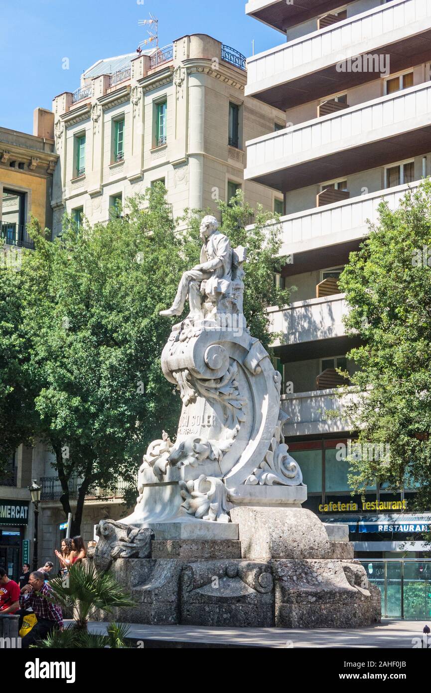 BARCELONA; SPAIN - june 16, 2019: Tourists stroll in front of the ...