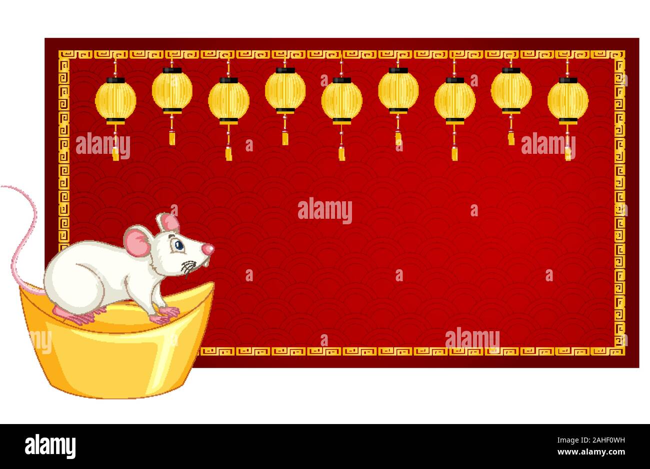 Banner template with rat on gold illustration Stock Vector Image & Art ...