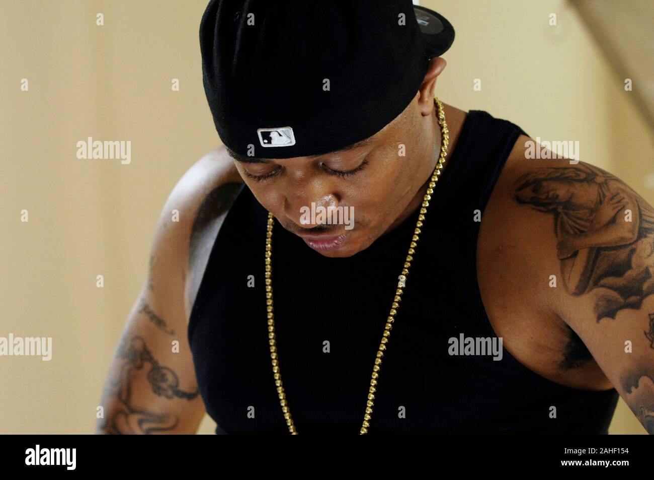 Rapper 40 Glocc on set of 40 Glocc "Damn" Music Video in Los Angeles ...