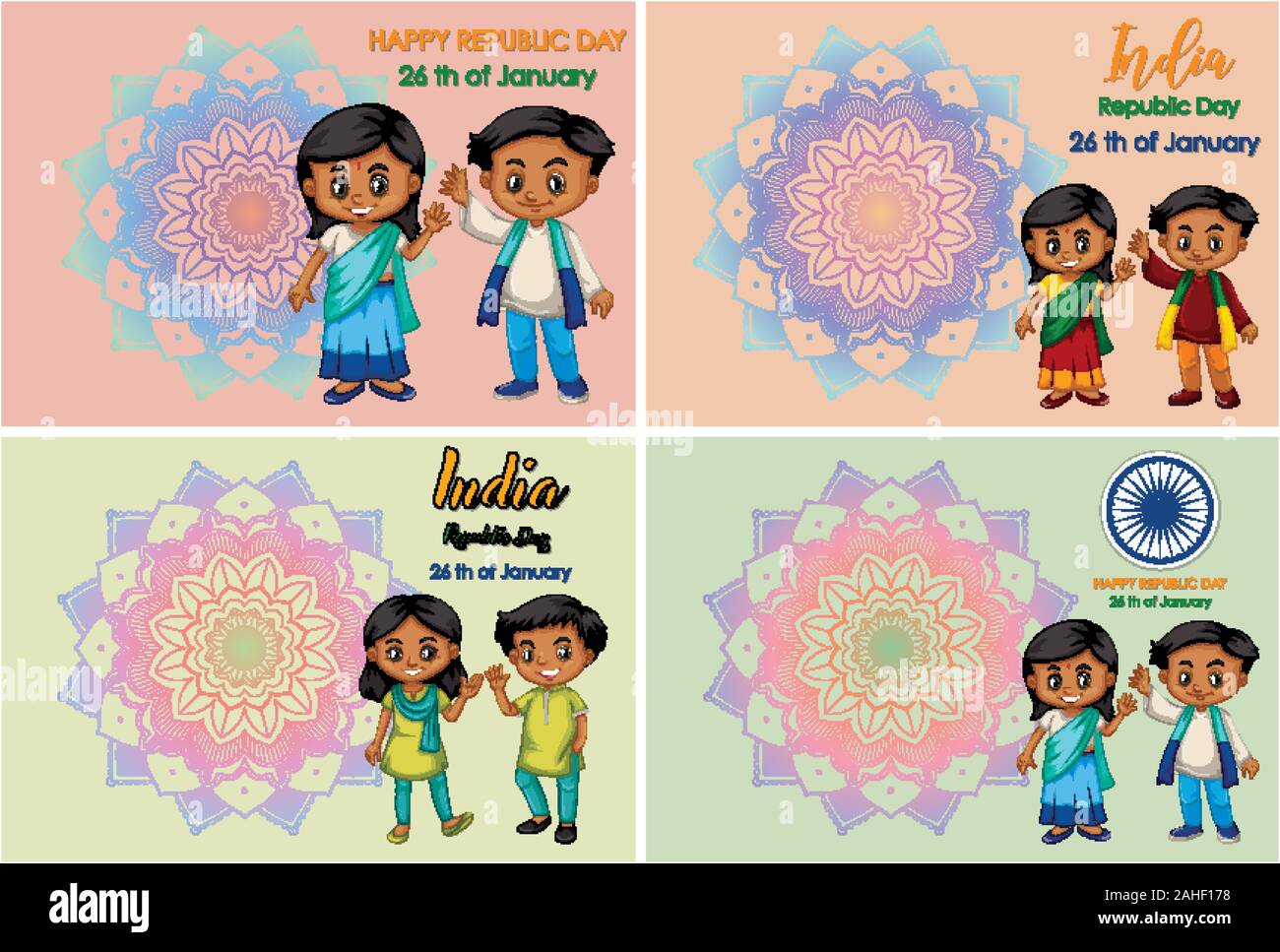 Public holiday poster design with happy kids illustration Stock Vector ...