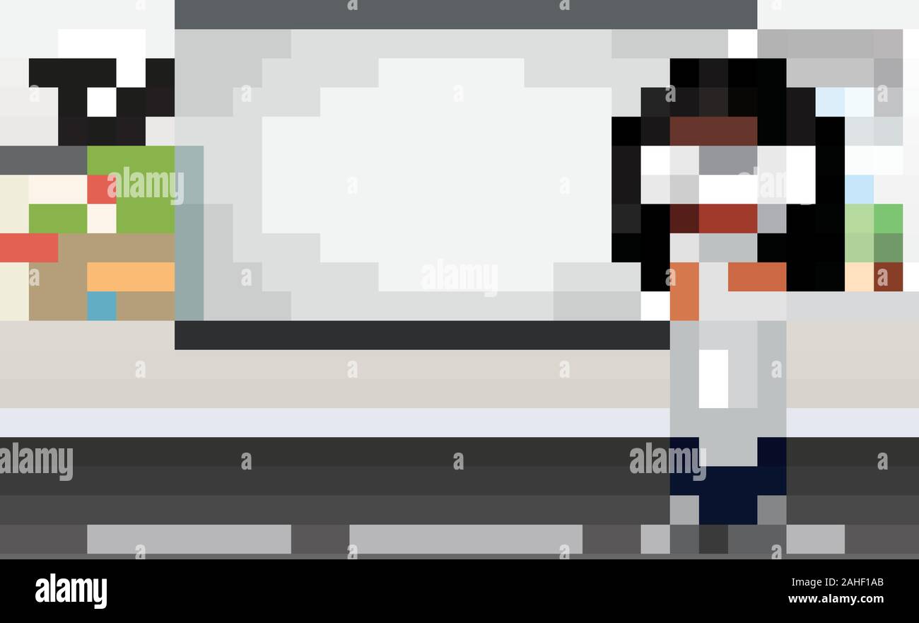 Classroom scene with science student standing by the board illustration ...