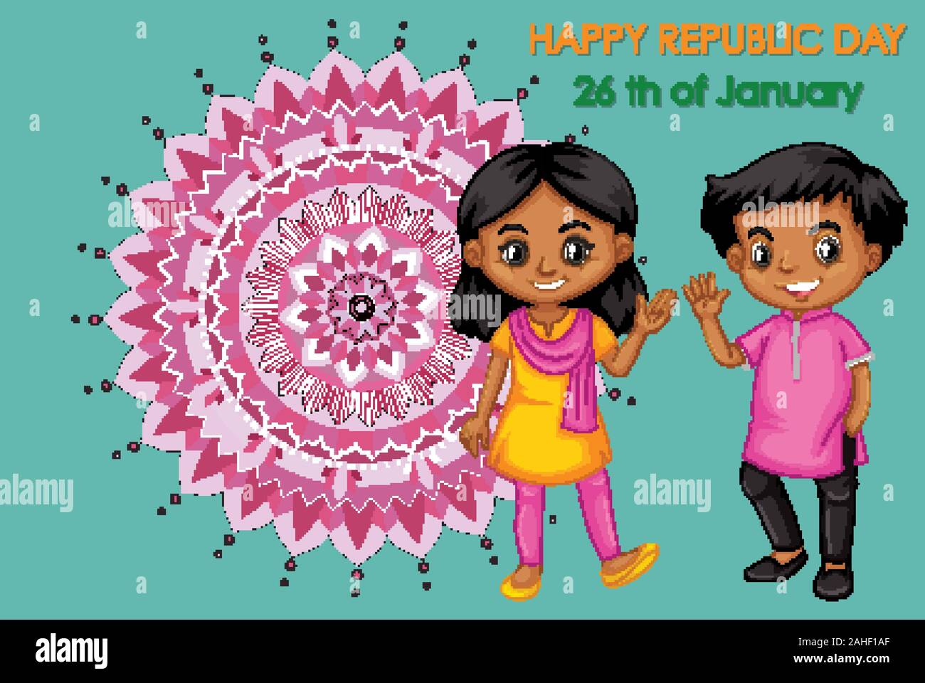 Public holiday poster design with happy kids illustration Stock Vector ...