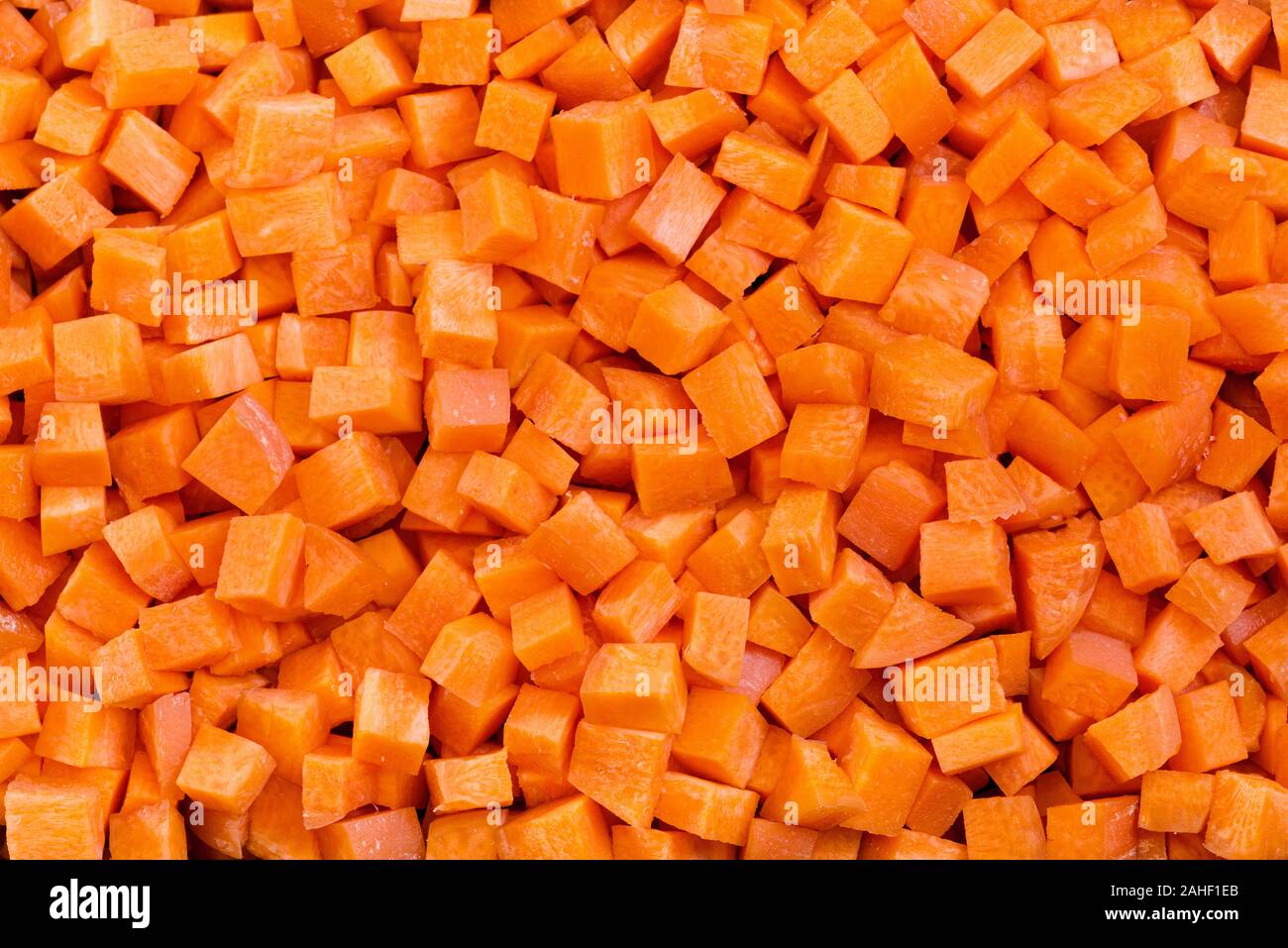 Chopped Carrot Cubes, Vegetable Pattern Background Stock Photo - Alamy