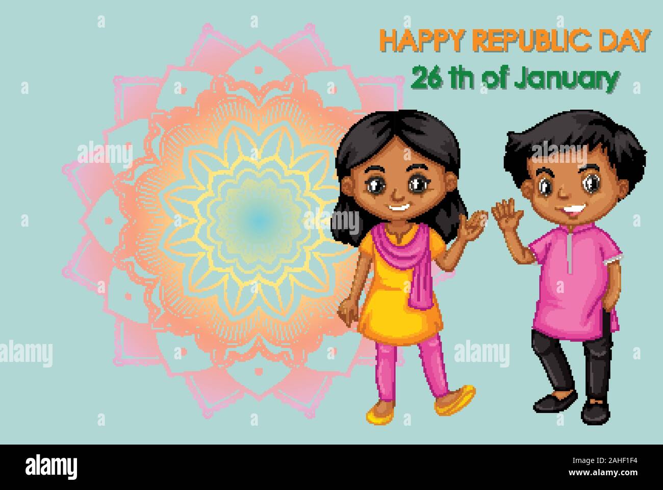 Public holiday poster design with happy kids illustration Stock Vector ...