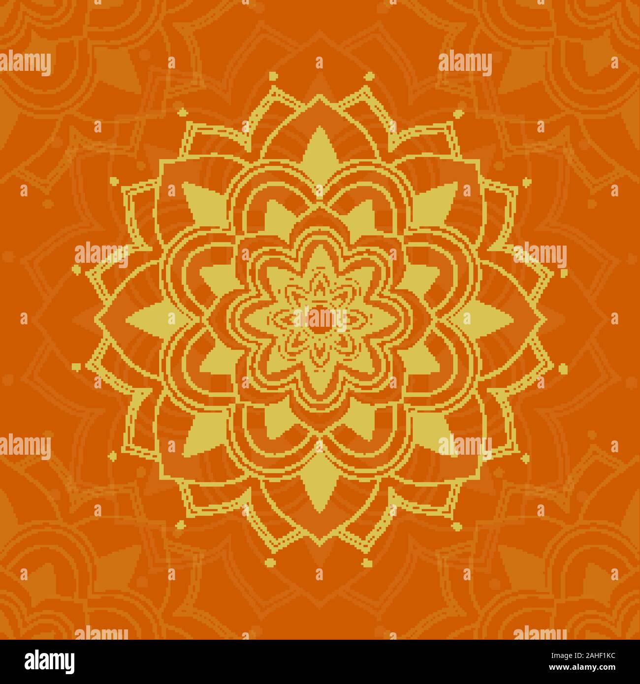Mandala patterns on orange background illustration Stock Vector Image ...
