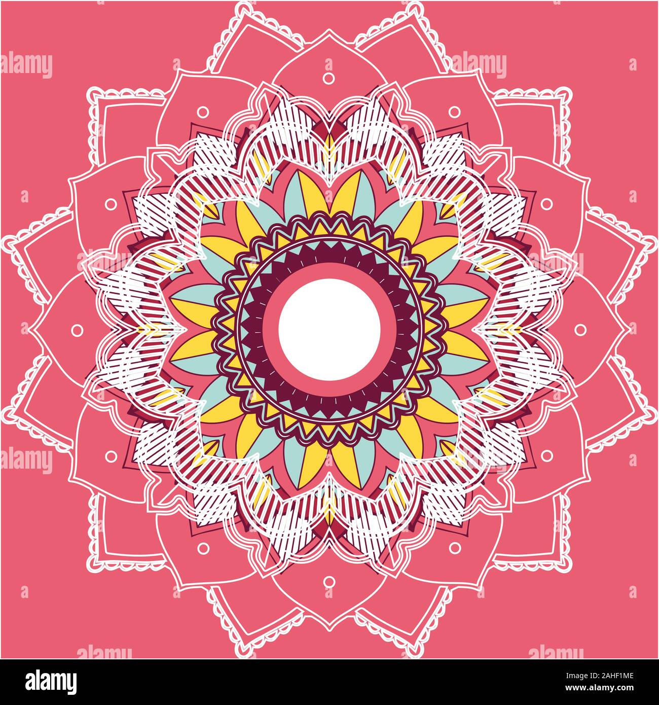 Mandala patterns on pink background illustration Stock Vector Image ...