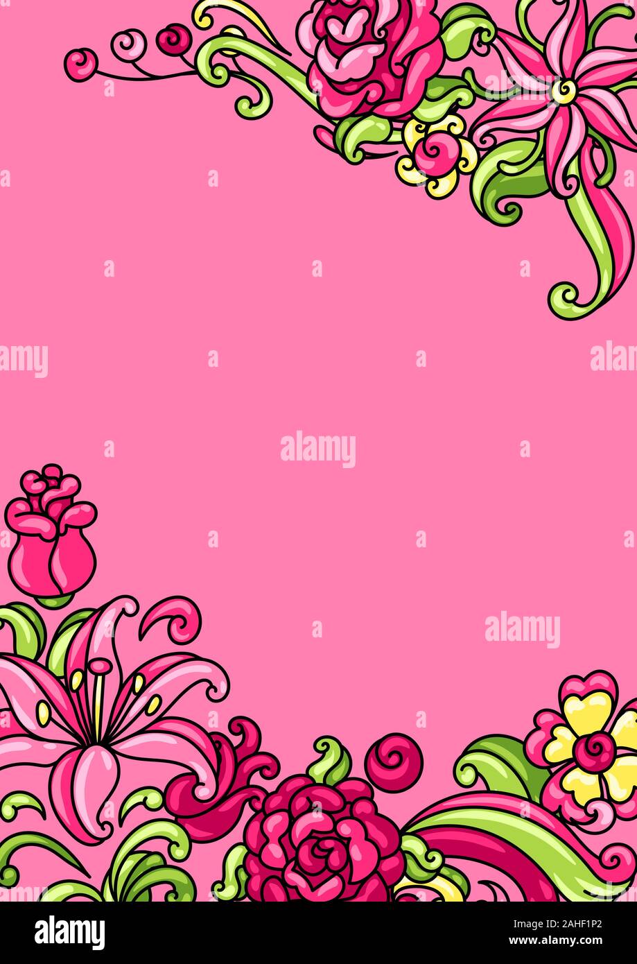 Lily lilies pink rose roses Stock Vector Images - Alamy