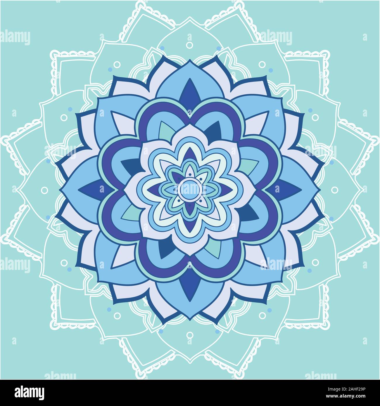 Mandala patterns on blue background illustration Stock Vector Image ...