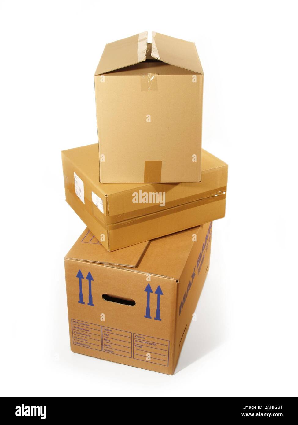 Moving house boxes concept Cut Out Stock Images & Pictures - Alamy