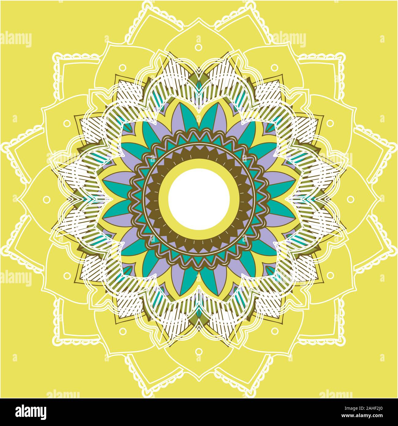 Mandala patterns on yellow background illustration Stock Vector Image ...