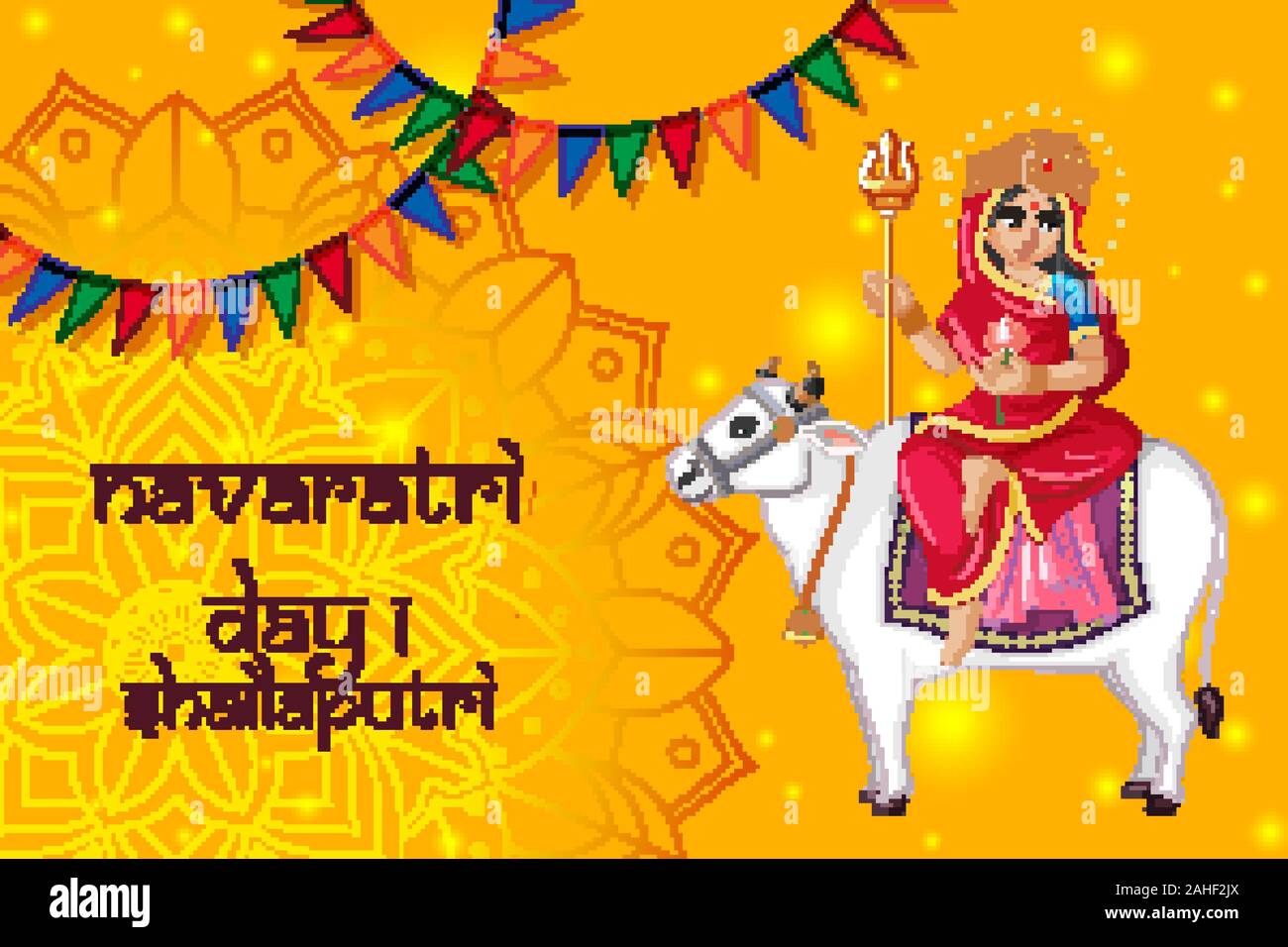 Navaratri poster design with goddess illustration Stock Vector Image ...