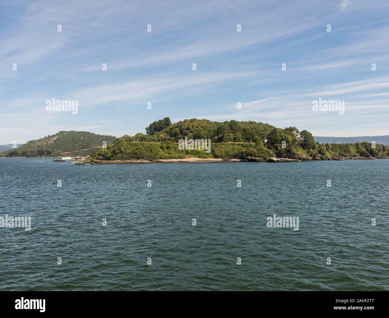 Overview of the Valdivia River, in the Region of the Rivers, in ...
