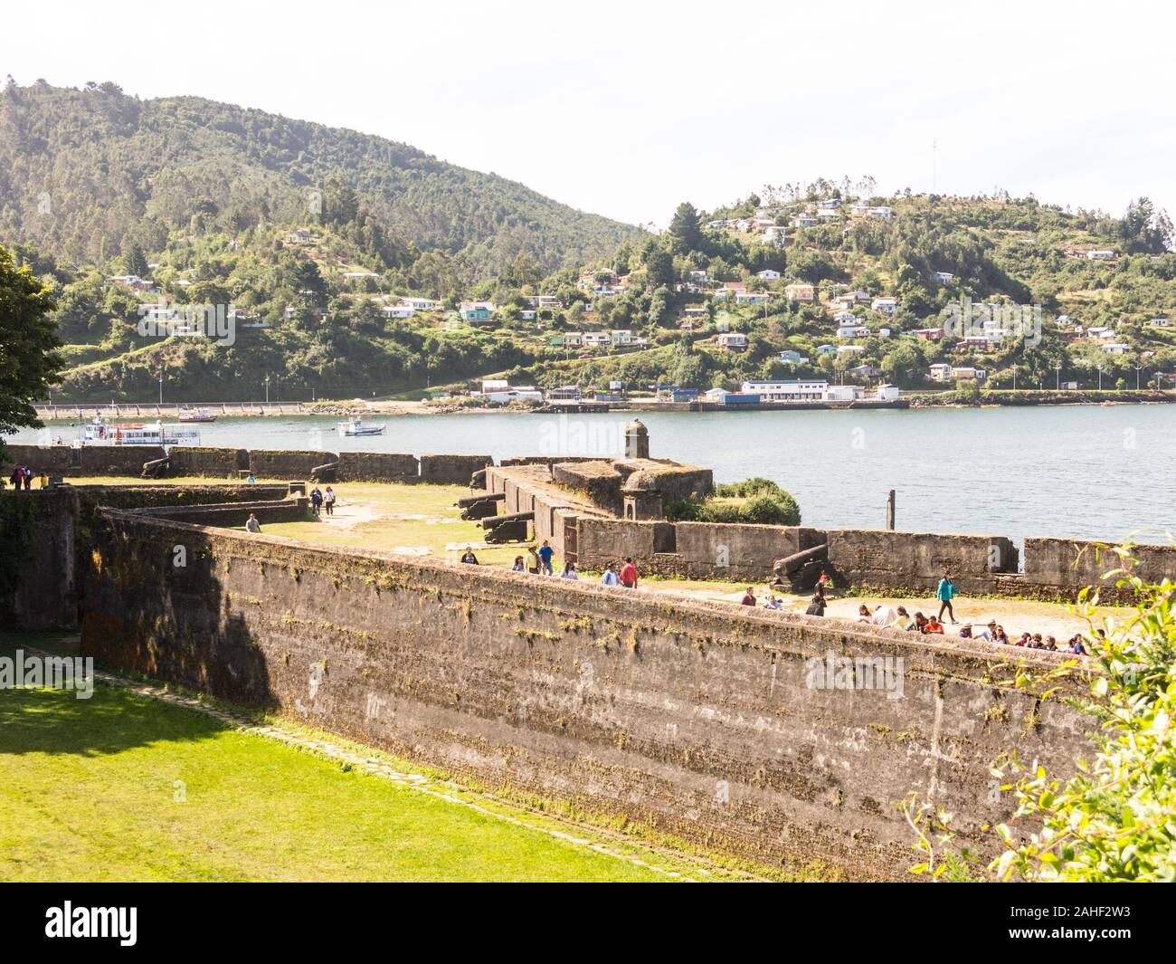 Corral, Chile - January 14, 2018: Fortified walls of the historic ...