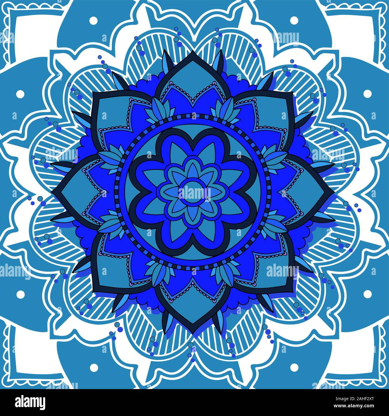 Mandala patterns on blue background illustration Stock Vector Image ...