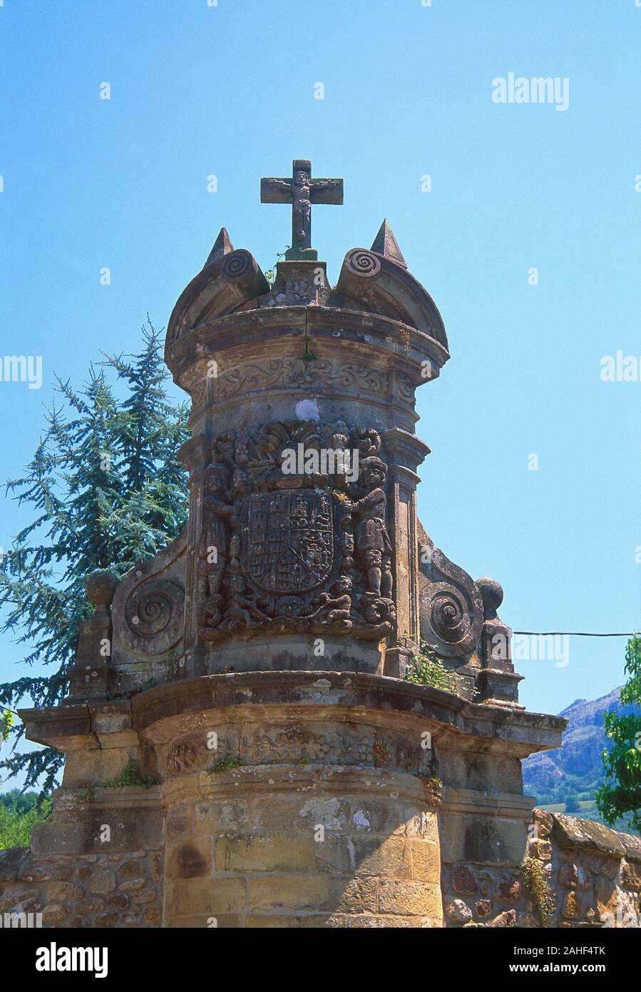 Stone cross. Rubalcaba, Cantabria, Spain Stock Photo - Alamy