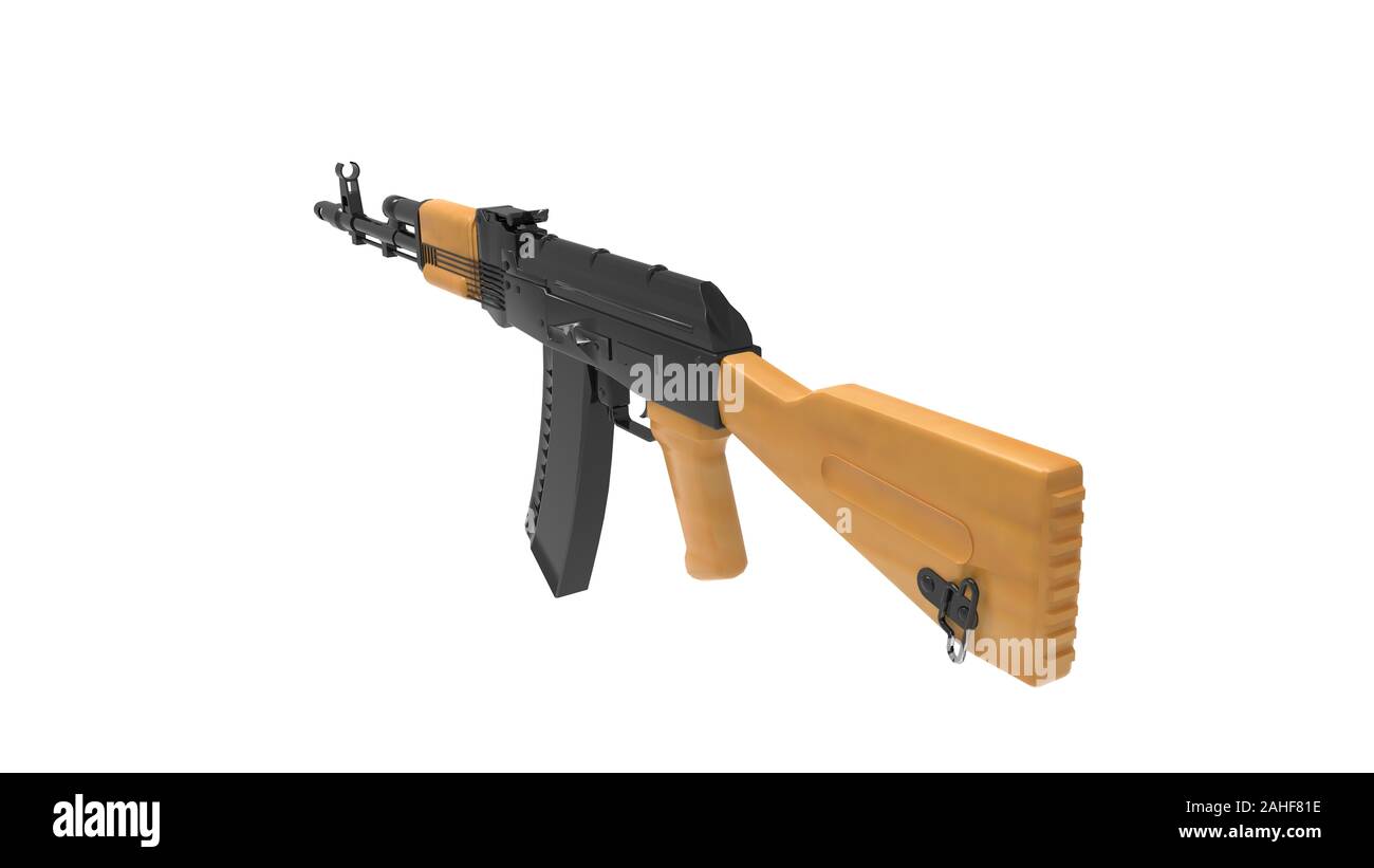 3d rendering of an assault rifle isolated on white background Stock ...