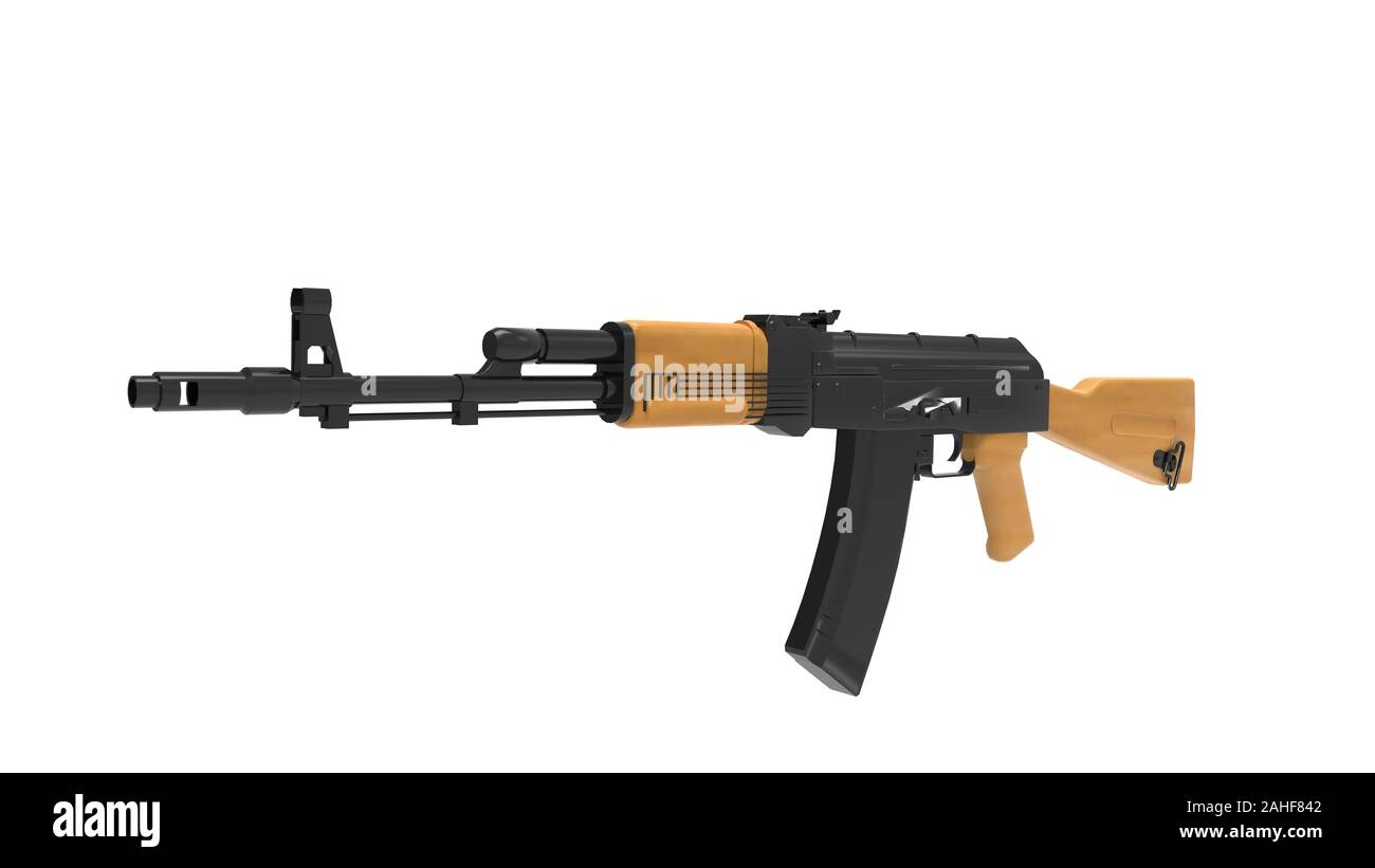 3d rendering of an assault rifle isolated on white background Stock ...
