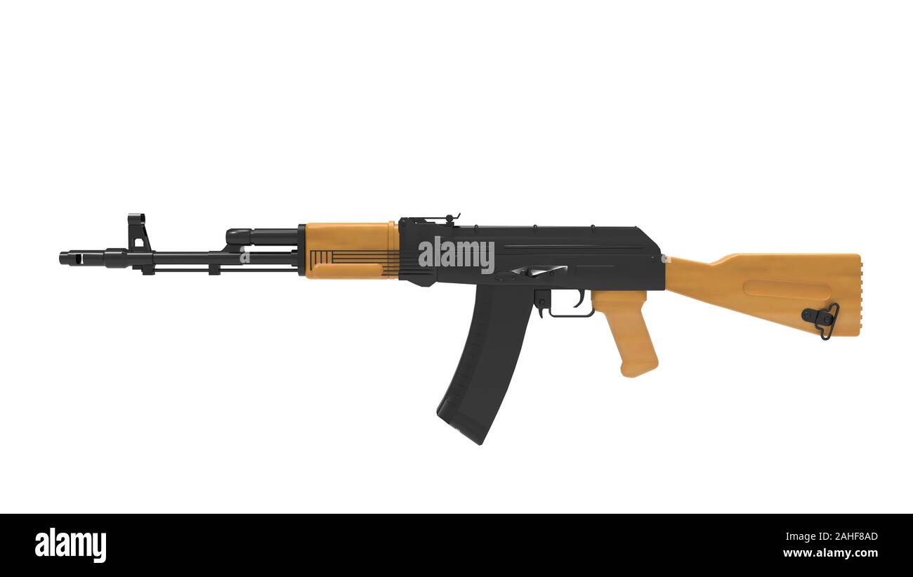 3d rendering of an assault rifle isolated on white background Stock ...