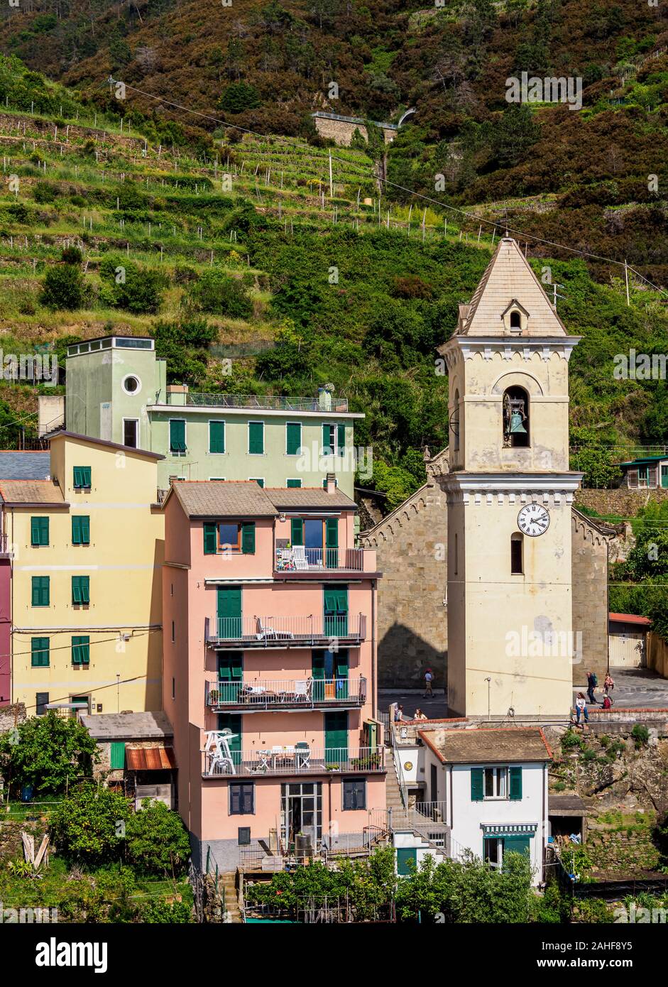 San Lorenzo Church Tower, Manarola, Cinque Terre, UNESCO World Heritage ...