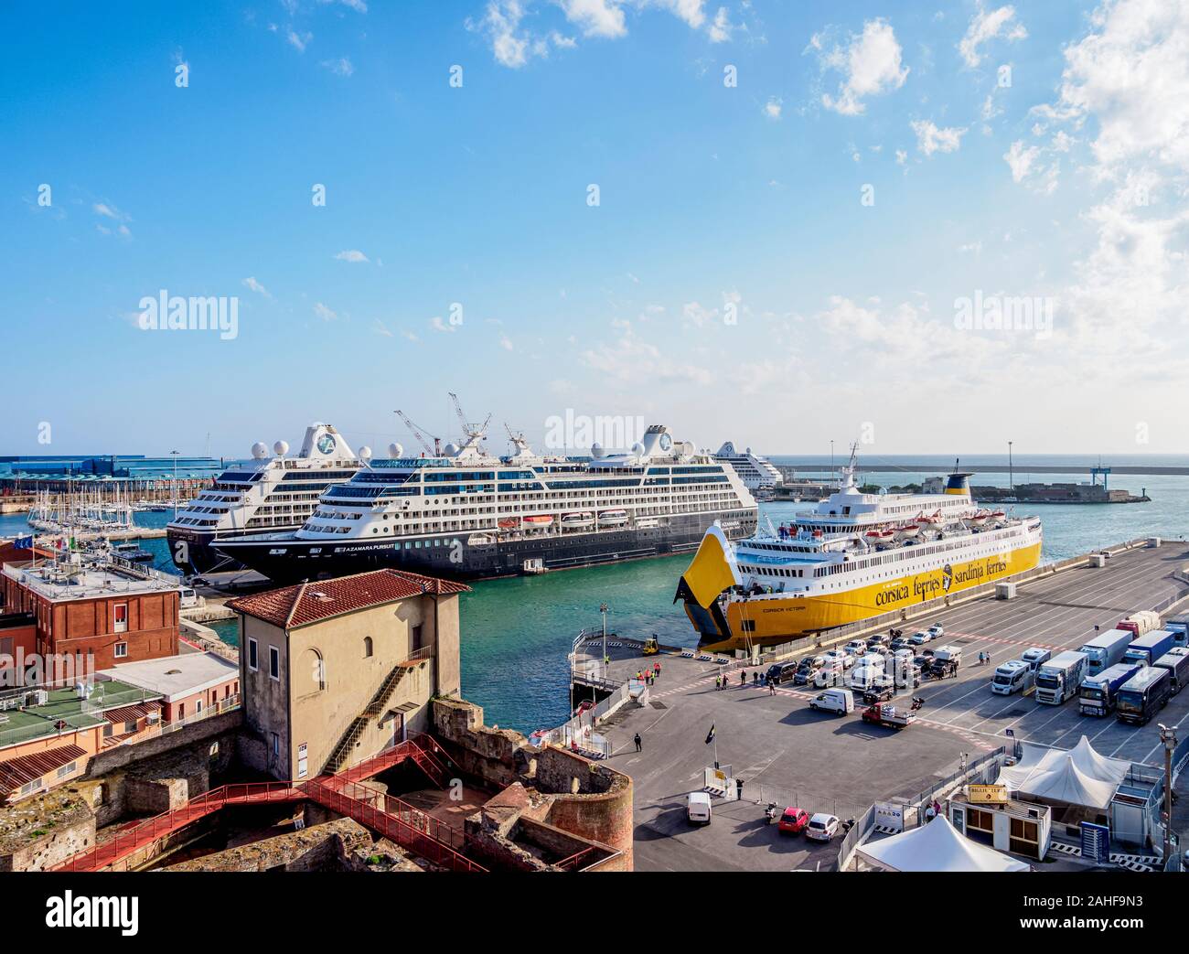 Ships in Port of Livorno, Tuscany, Italy Stock Photo - Alamy