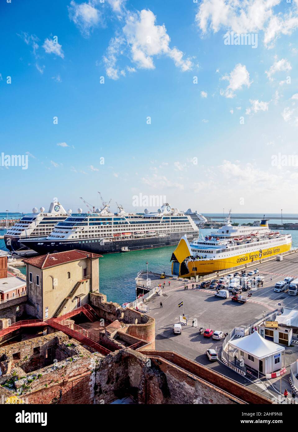 Ships in Port of Livorno, Tuscany, Italy Stock Photo - Alamy