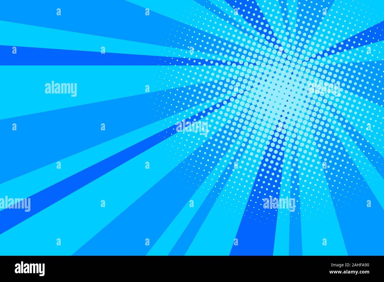 Comic blue sunbeam background retro pop art style cartoon Stock Vector ...
