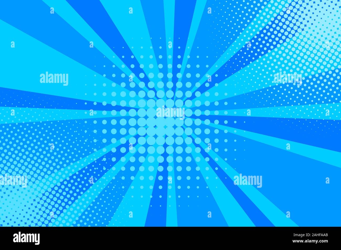 Comic blue sunbeam background retro pop art style cartoon Stock Vector ...