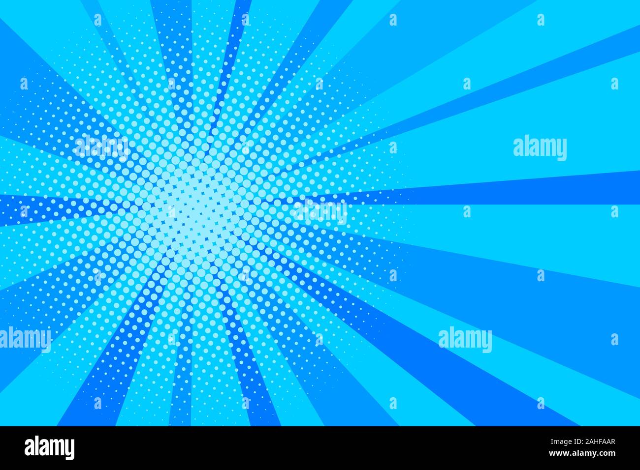 Comic blue sunbeam background retro pop art style cartoon Stock Vector ...