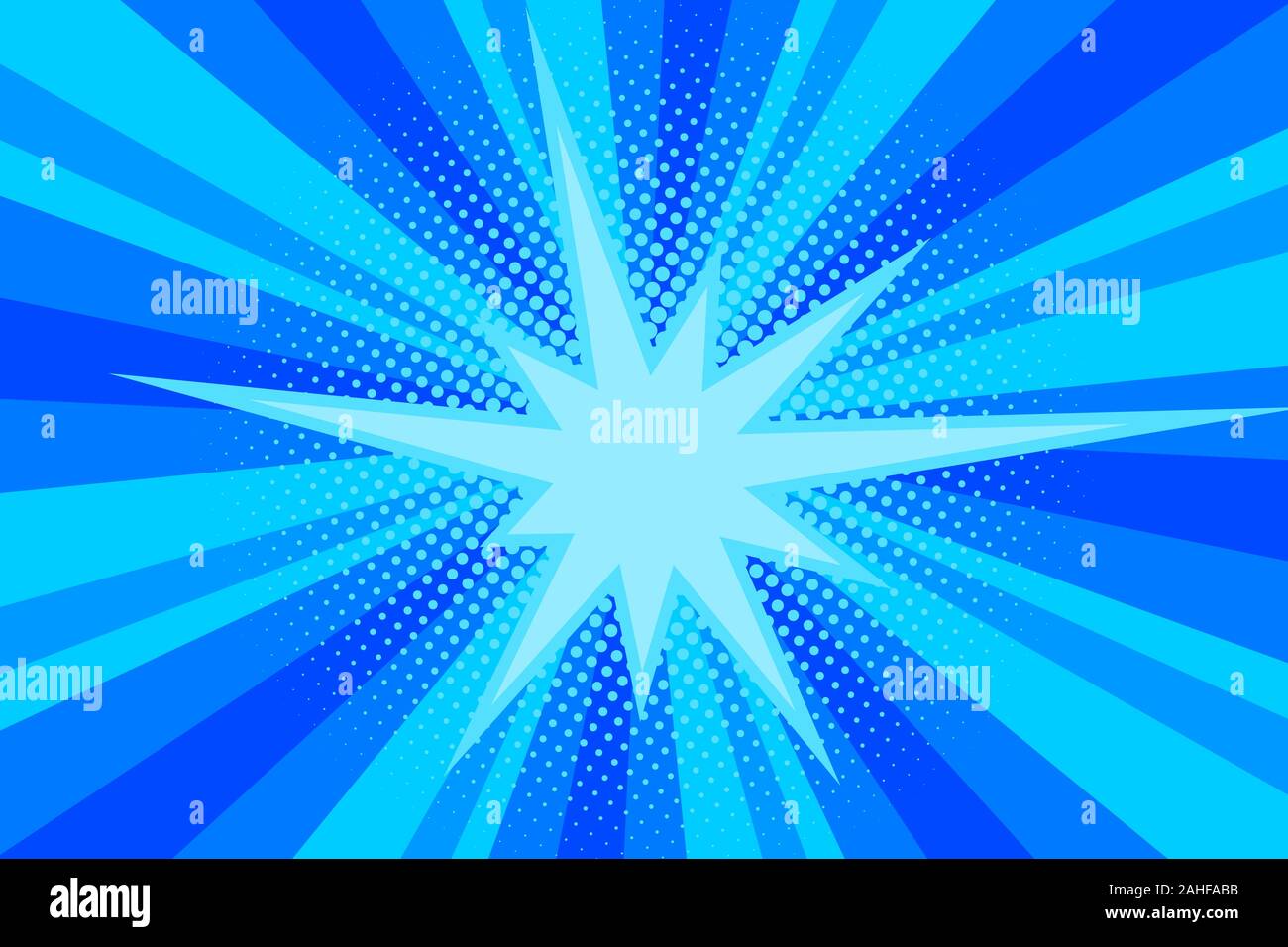 Comic blue sunbeam background retro pop art style cartoon Stock Vector ...