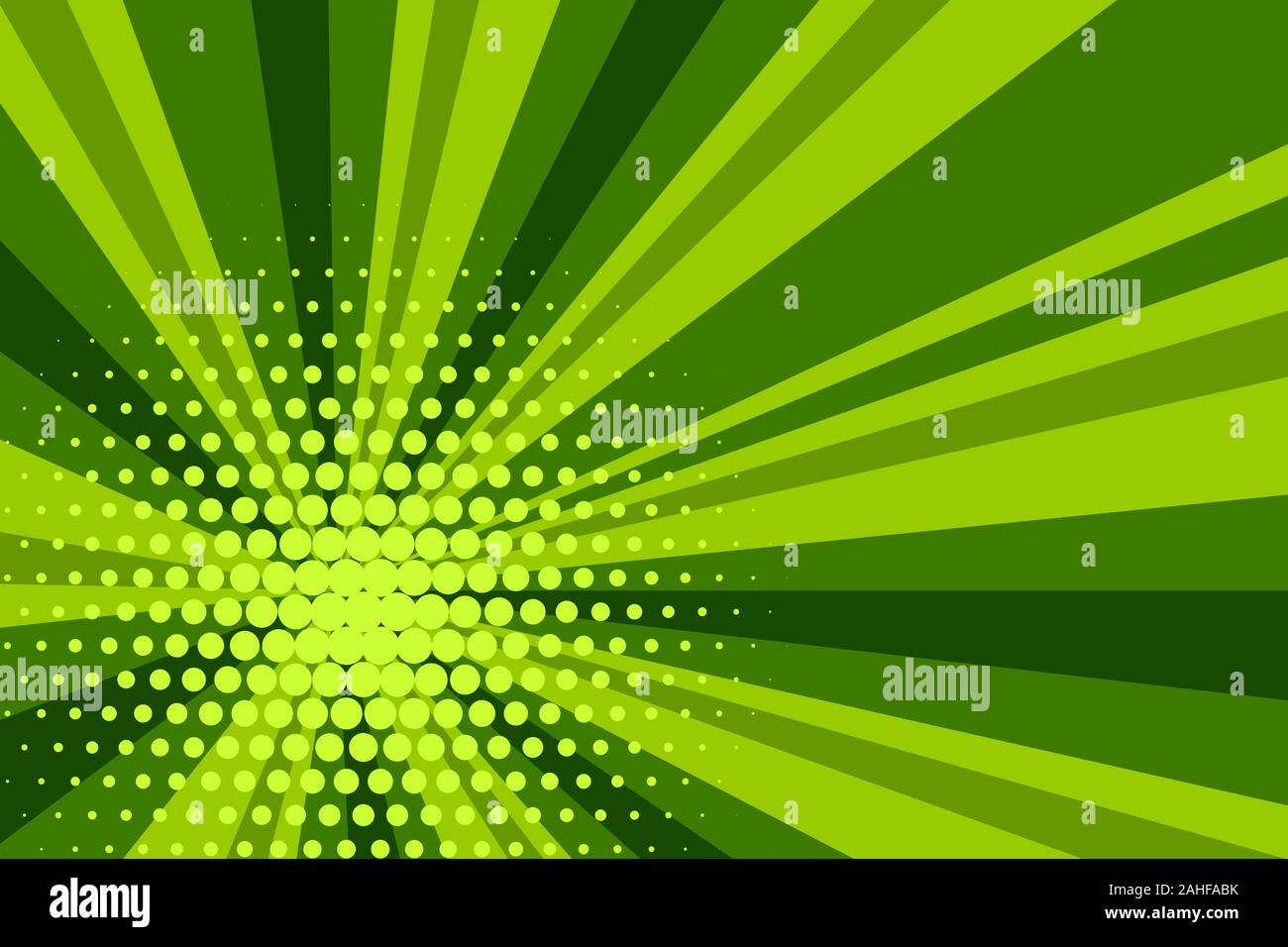Comic green sunbeam background retro pop art style cartoon Stock Vector ...