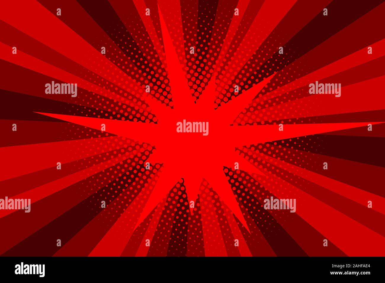 Comic red sunbeam background Retro pop art style cartoon Stock Vector ...