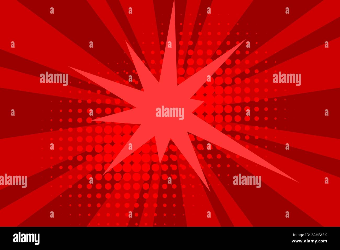 Comic red sunbeam background Retro pop art style cartoon Stock Vector ...