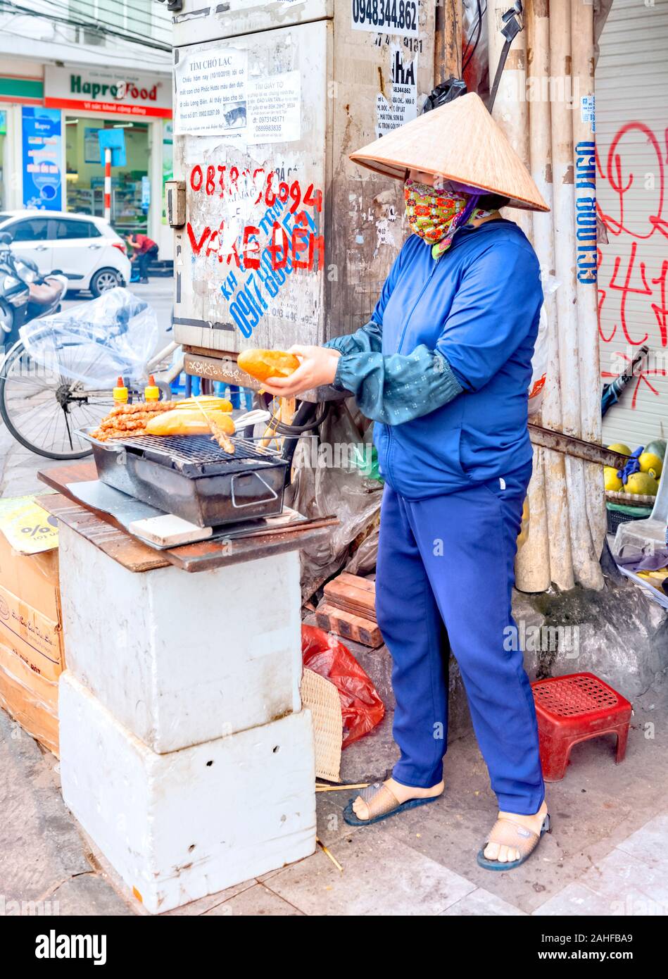 Vietnamese lady cooking food Hanoi Vietnam Stock Photo - Alamy