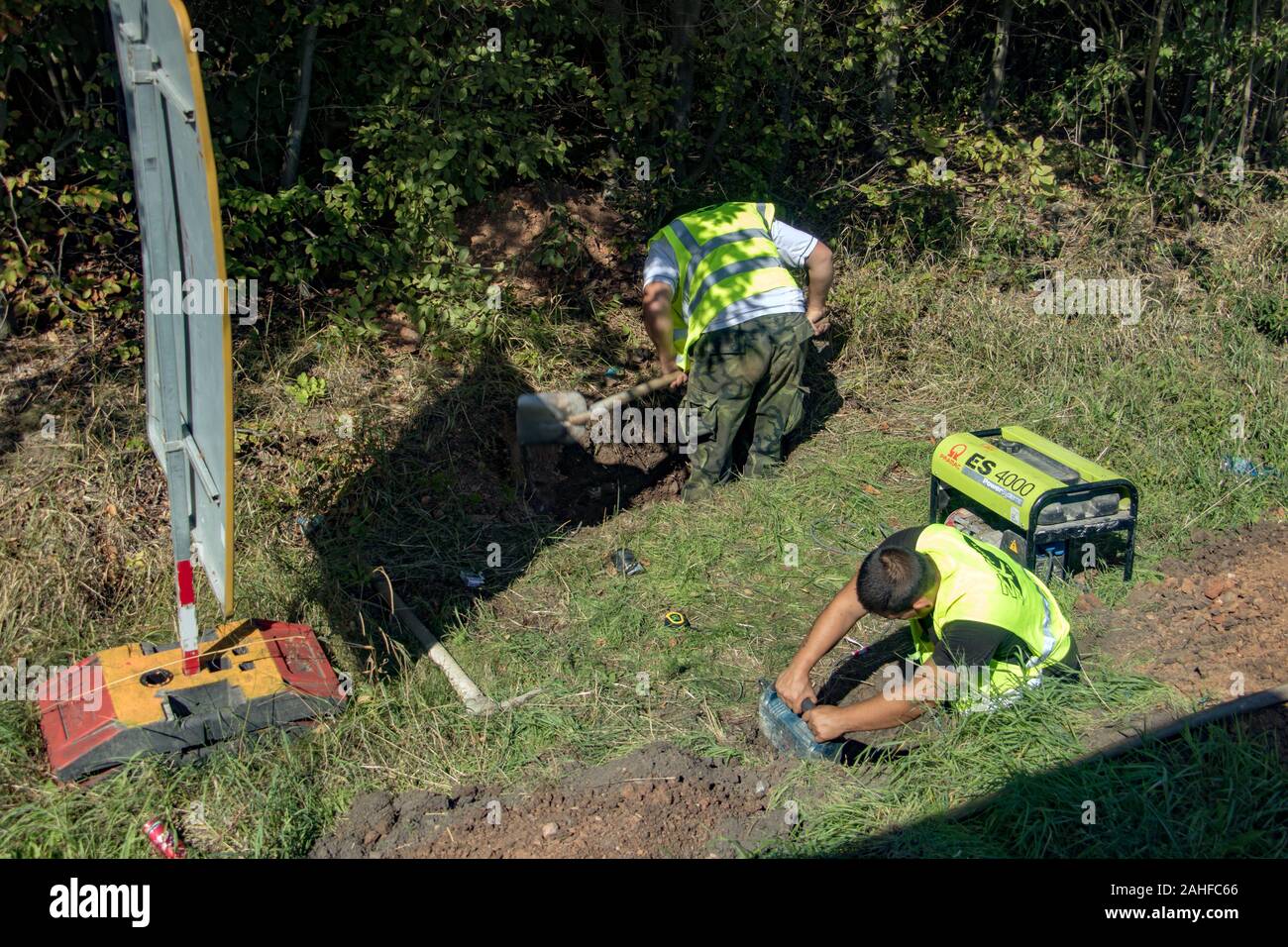 CENTRAL CZECHIA, CZECH REPUBLIC, SEP 04 2019, Team of workers with ...