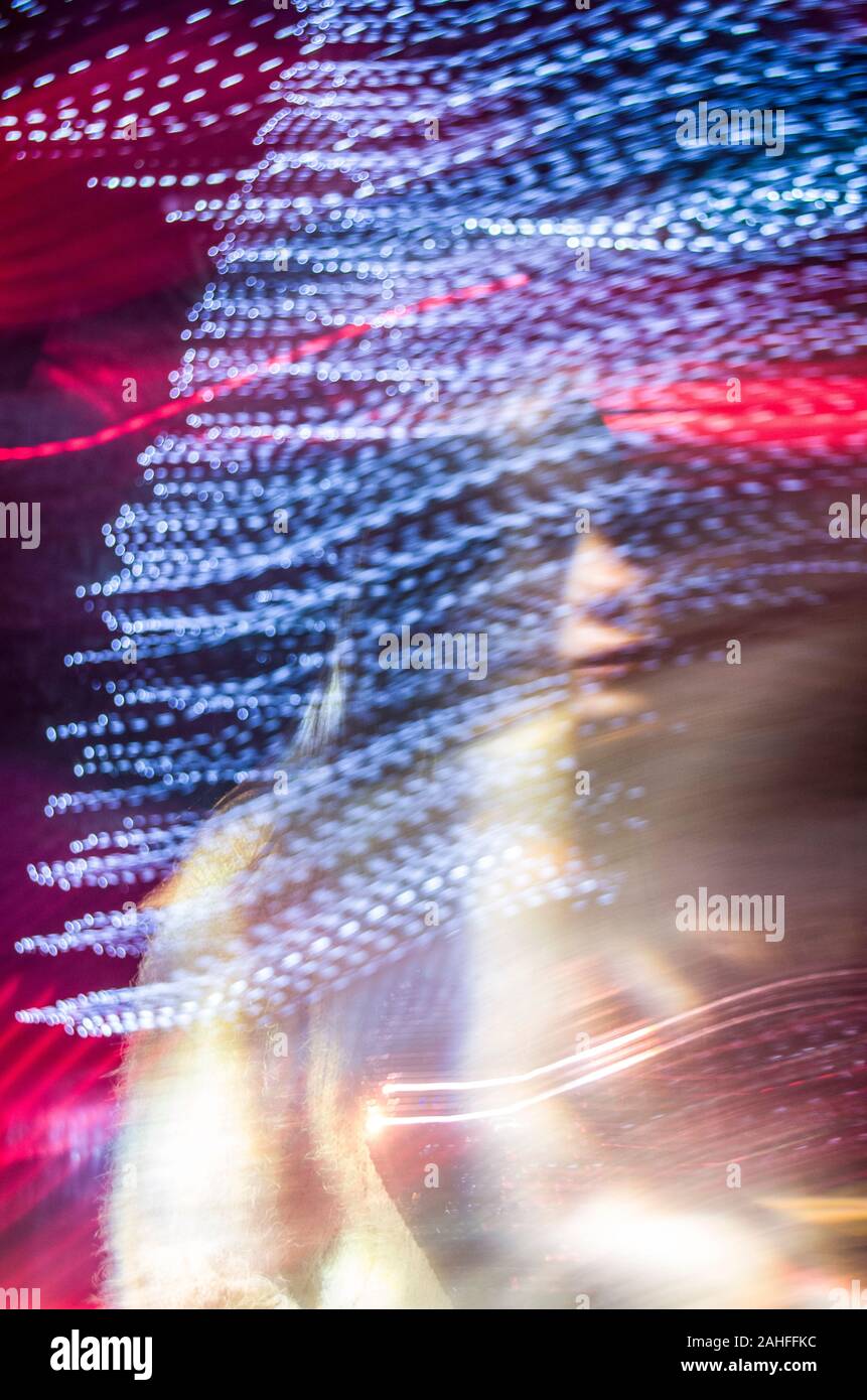 Blurred photo of neon lights. Abstract background Stock Photo - Alamy