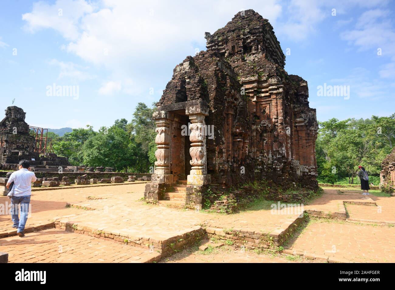 The crumbling statues and temples of My Son Stock Photo - Alamy