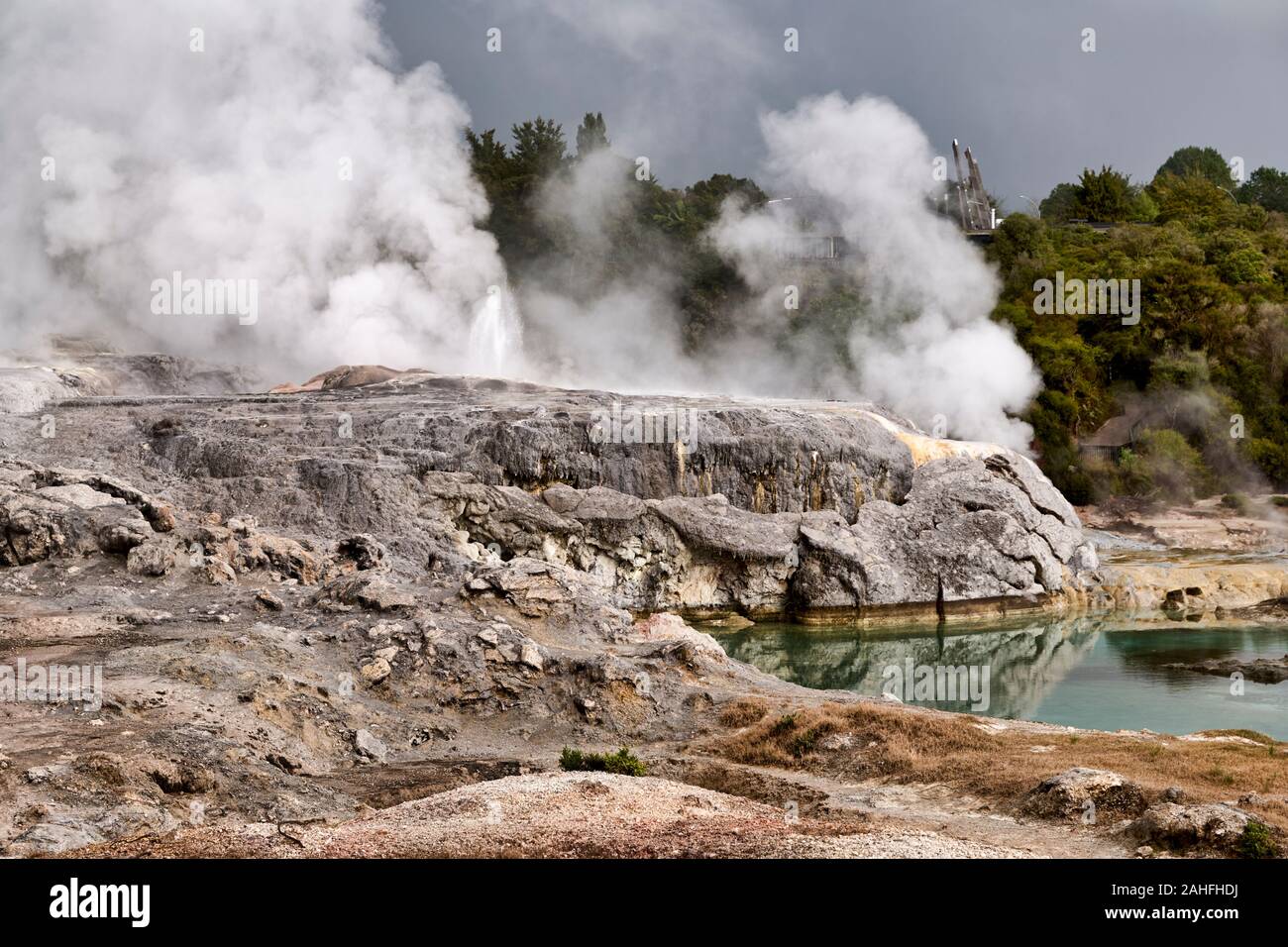 Maori thermal village rotorua hi-res stock photography and images - Alamy