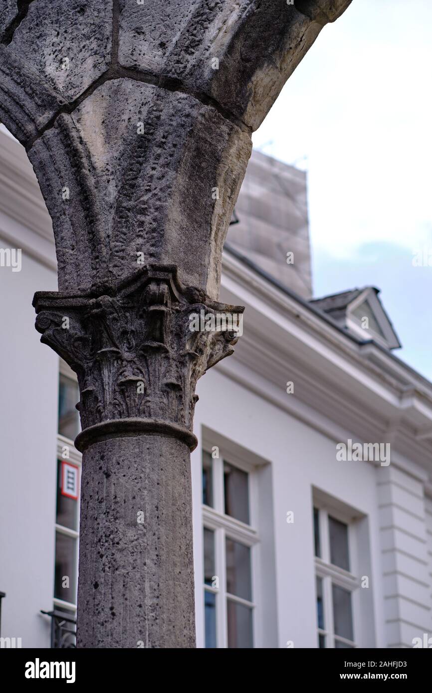 Fragments of roman architecture in the old town of Aachen Stock Photo ...