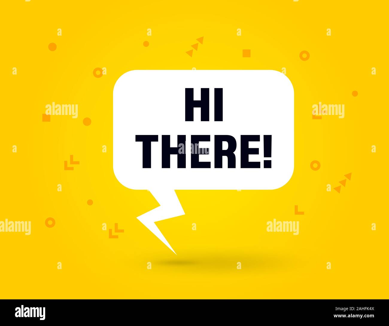 Hi there speech bubble banner pop art memphis style Stock Vector Image ...