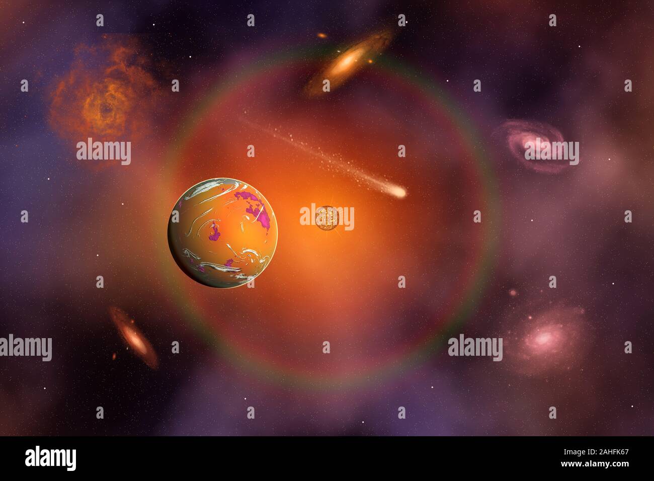 An Exoplanet Orbiting Its Distant Sun Stock Photo - Alamy
