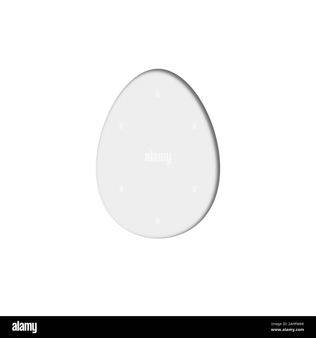 Flat lay of bird egg shape with inner shadow. Minimal layout for ...