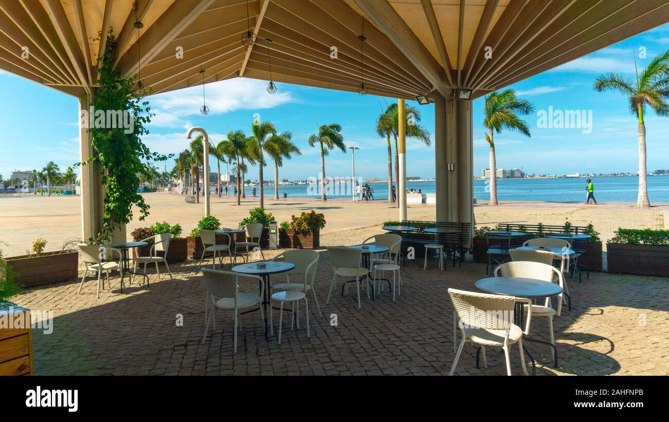 Luanda, Angola - December 15th 2019:View from a restaurant to Luanda ...