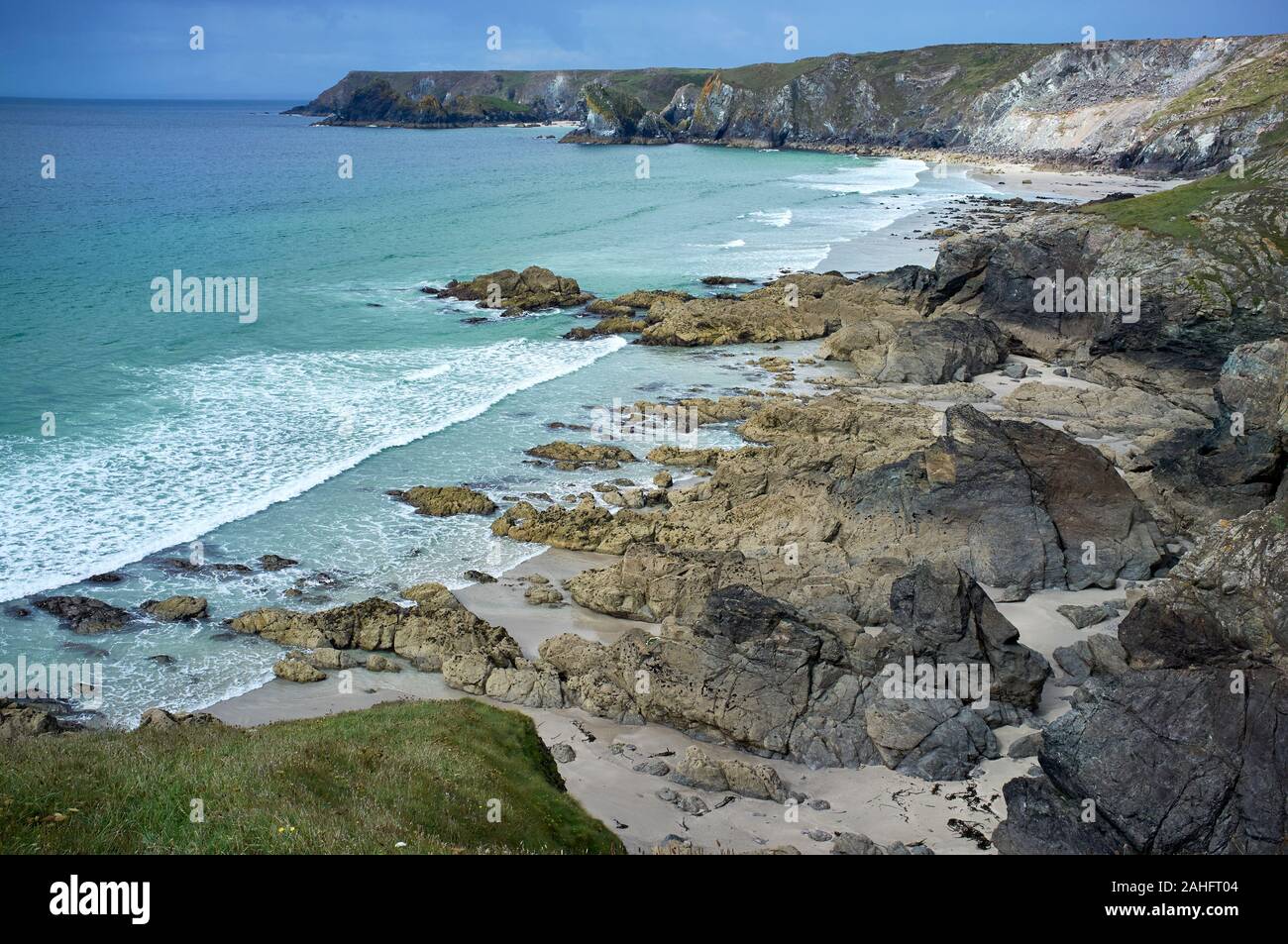 Coastal landscape of Cornwall, England Stock Photo - Alamy