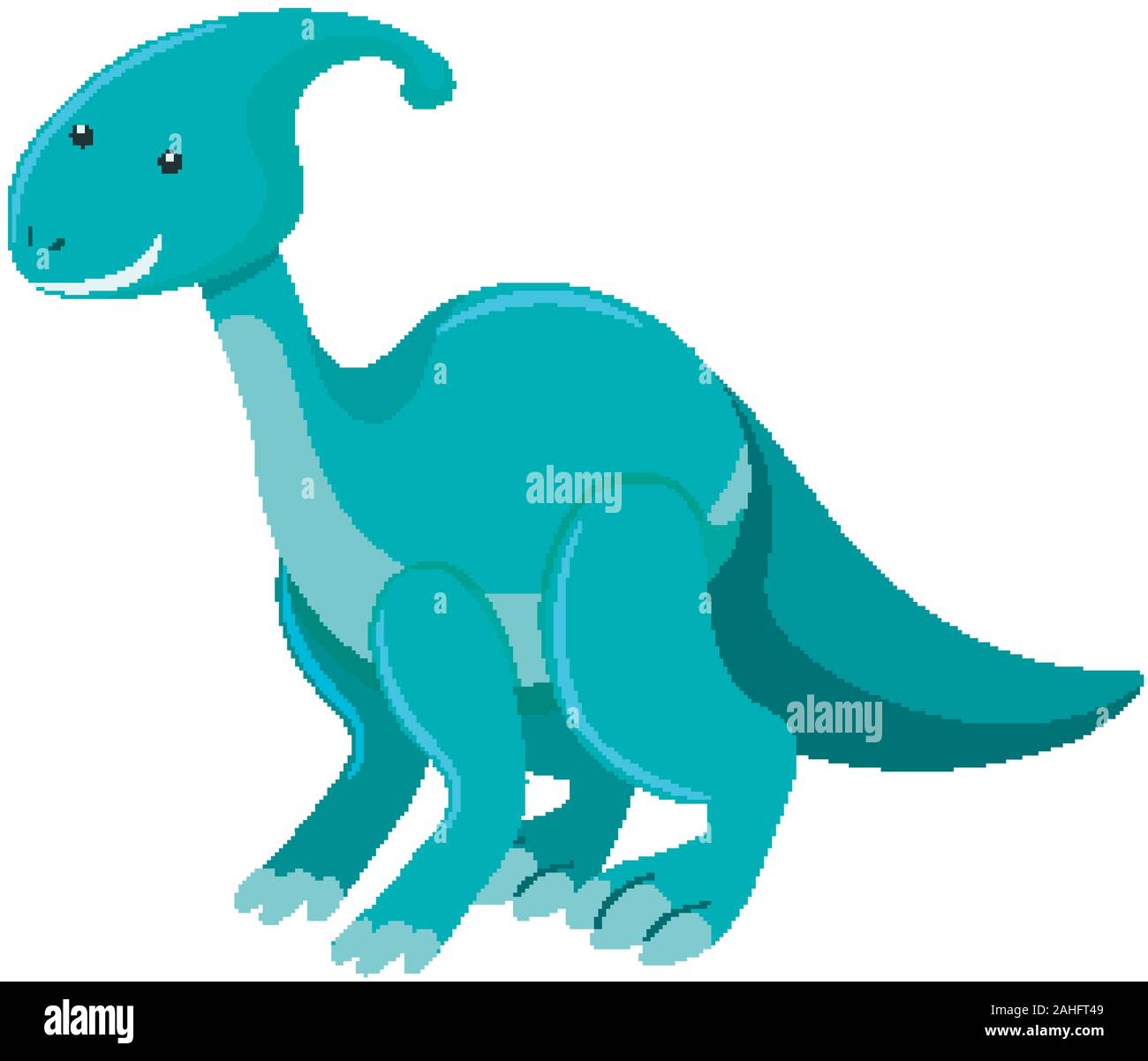 Single picture of parasaurolophus in blue illustration Stock Vector ...