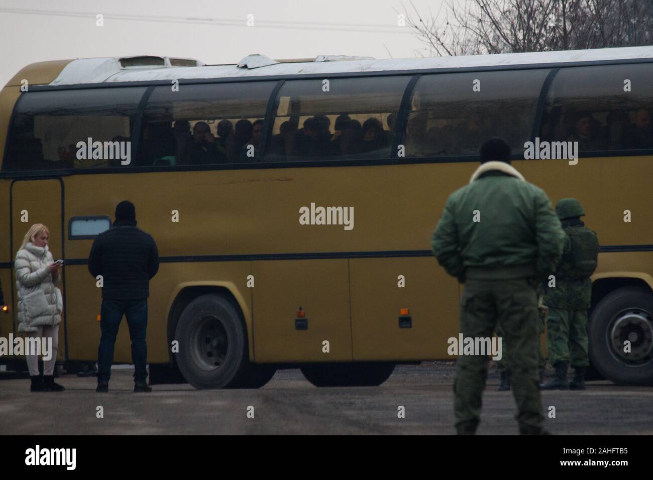 December 29, 2019. Ukraine, Donetsk region. Prisoners of war (POWs ...