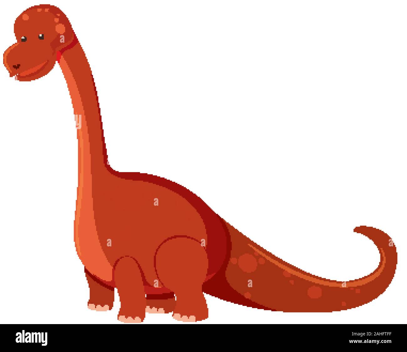 Single picture of red brontosaurus illustration Stock Vector Image ...