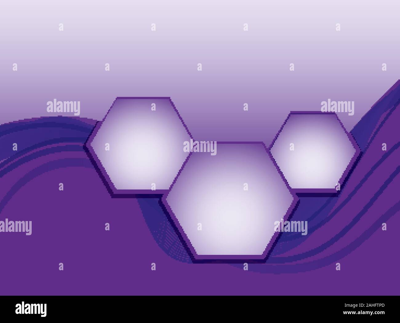 Background design with purple hexagon patterns illustration Stock ...